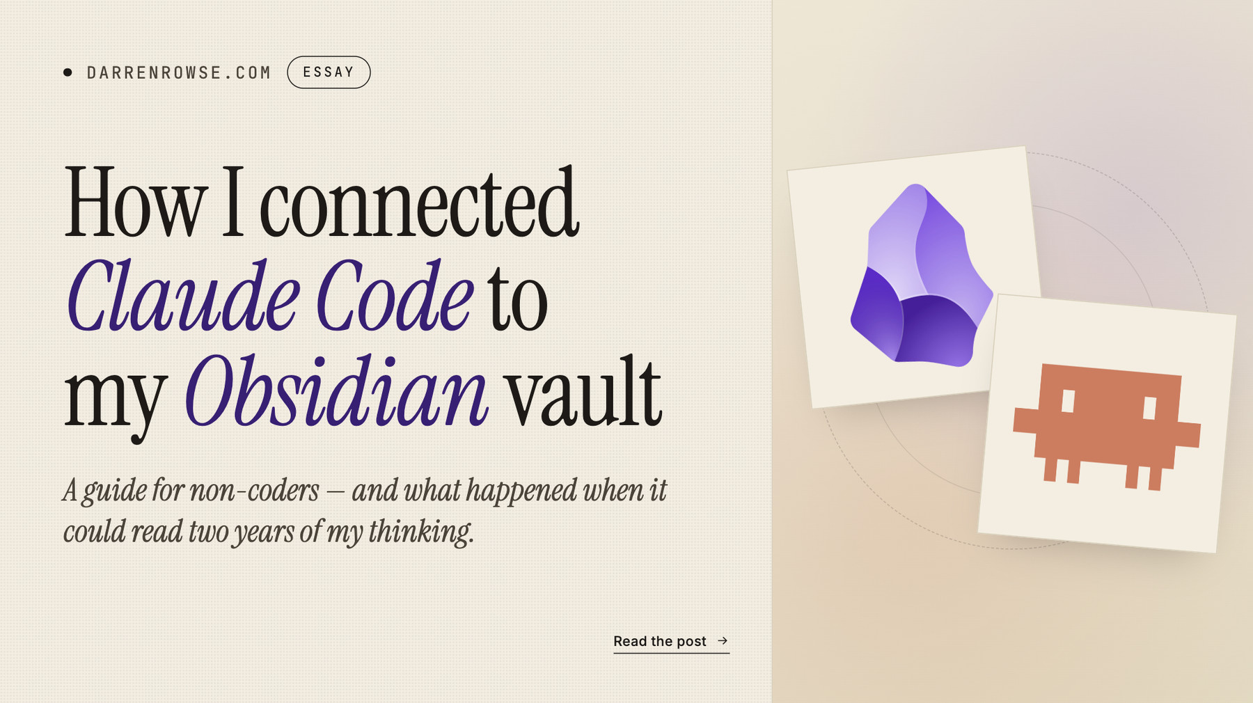 How I Connected Claude Code to My Obsidian Vault: A Guide for Non ...