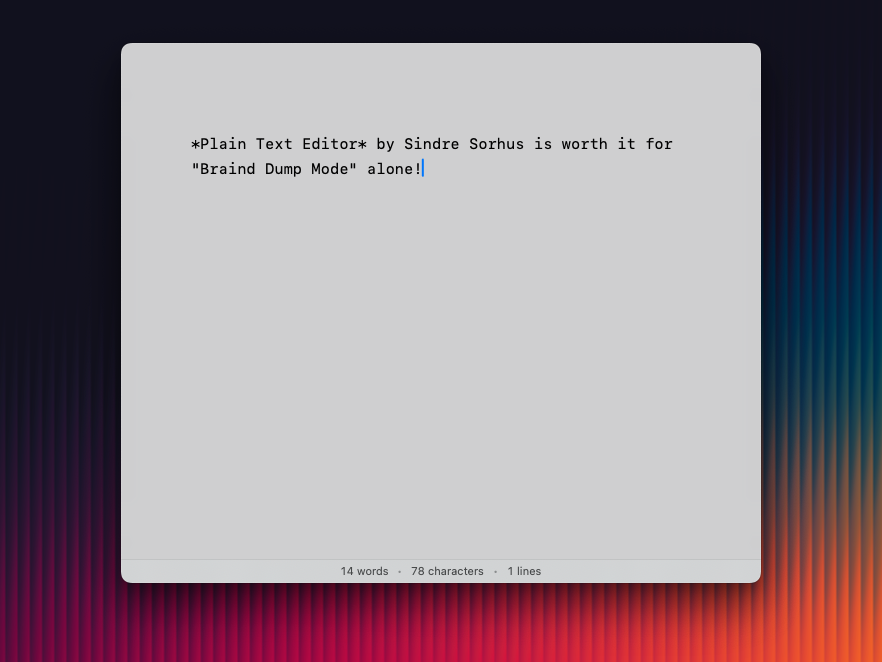 I reviewed a new text editor app using its “brain dump” mode and I lve ...